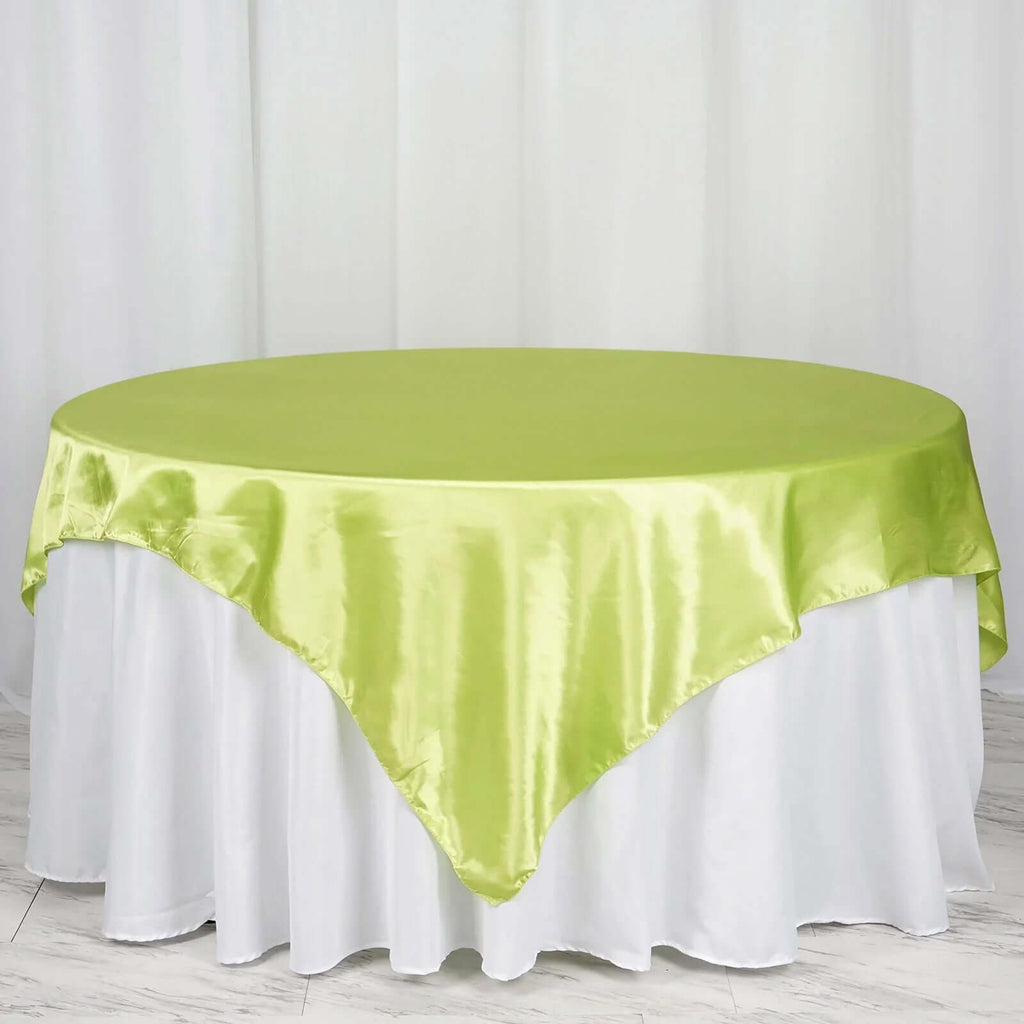 Satin Overlay 72"x72" Apple Green | TableclothsFactory