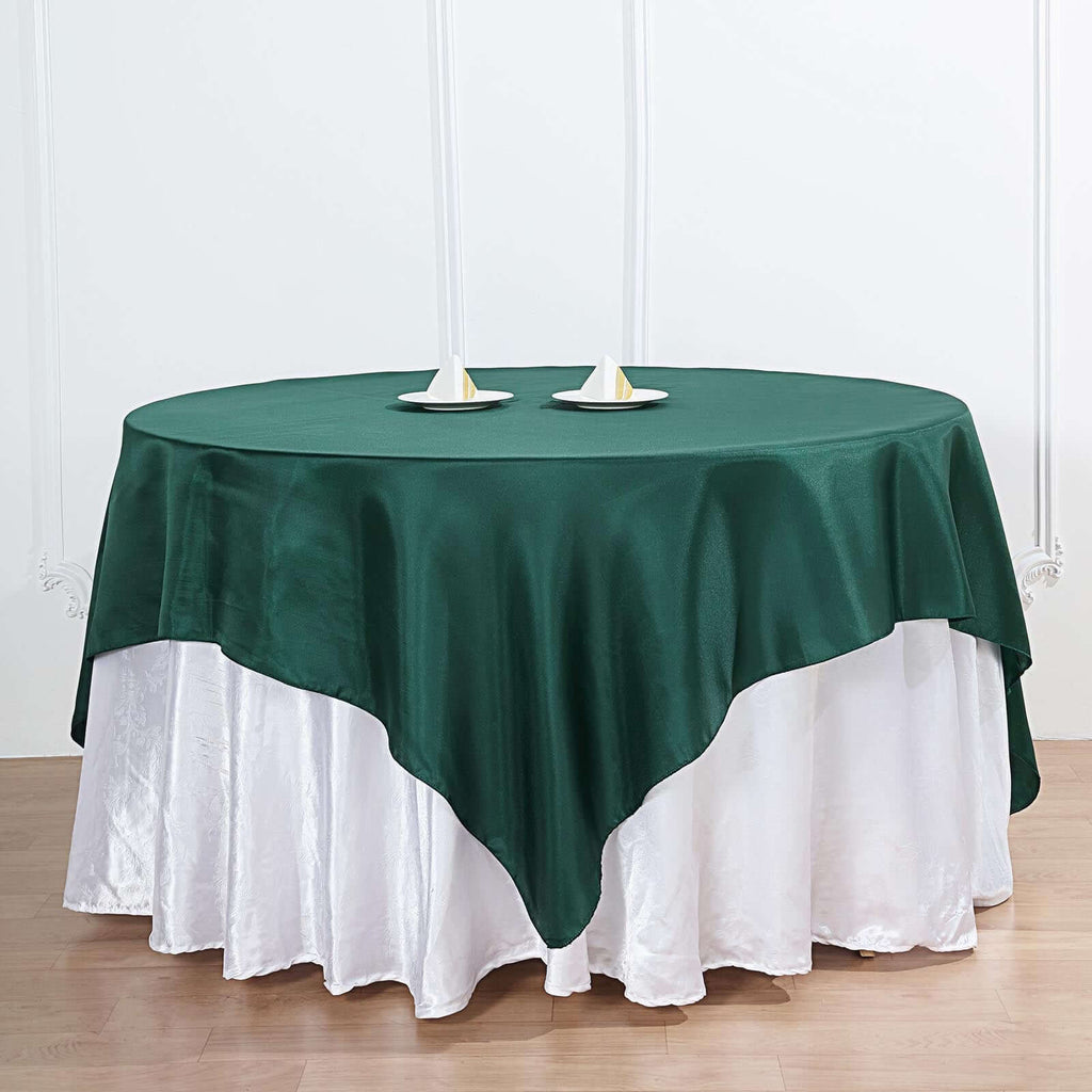 Satin Overlay 72"x72" Emerald Green | TableclothsFactory