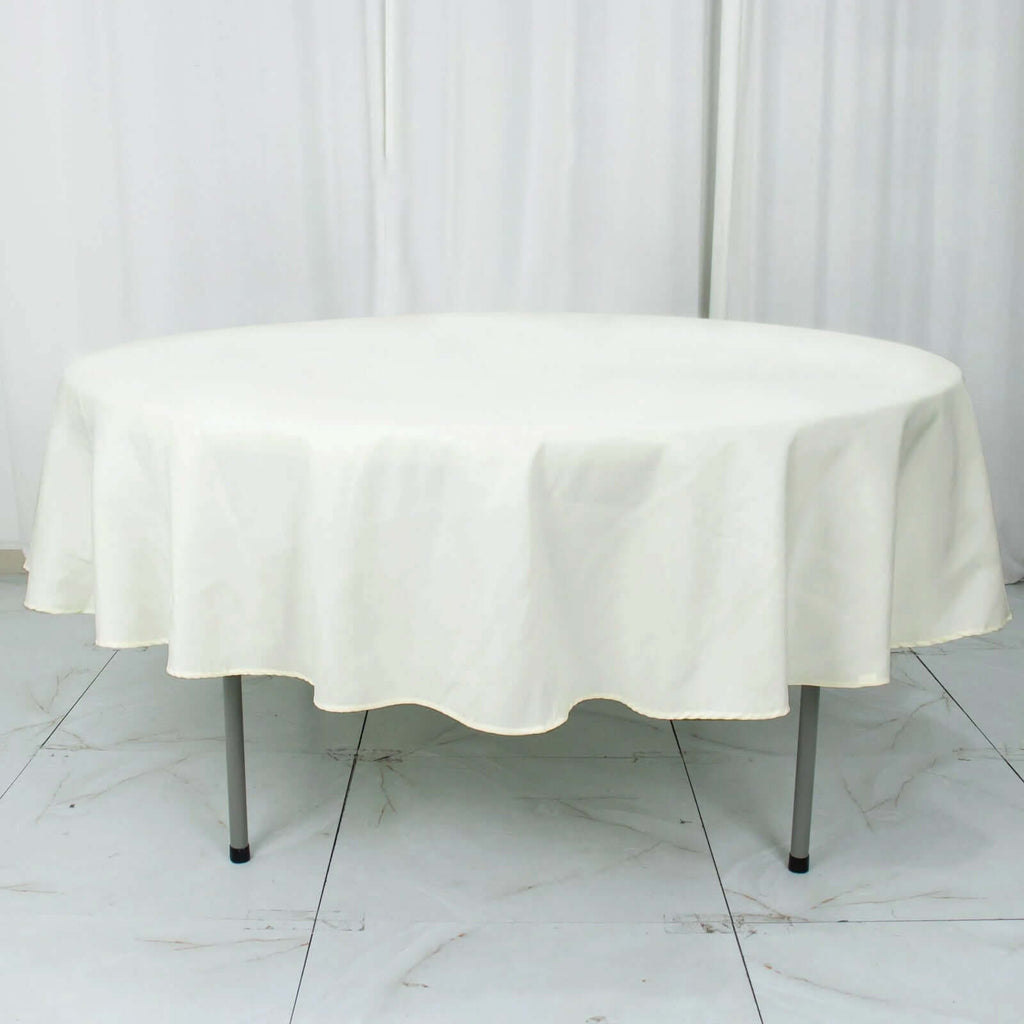 Premium Polyester Tablecloth 90" Ivory | TableclothsFactory