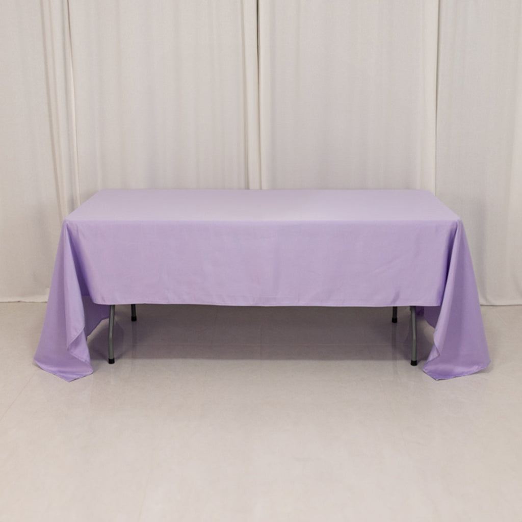 Lamour Satin Tablecloth 60"x126" Lavender Lilac by TableclothsFactory.com