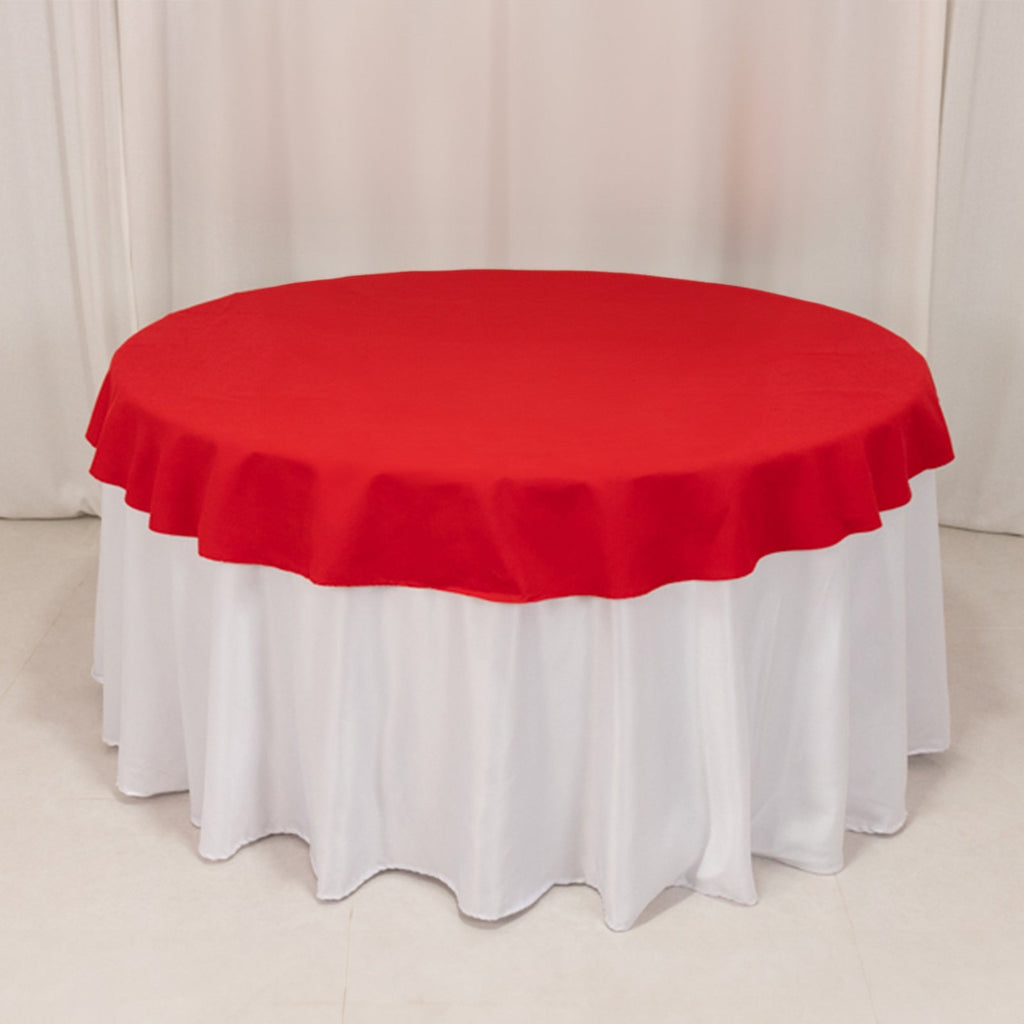 Cotton Blend Round Tablecloth 70" Red | TableclothsFactory