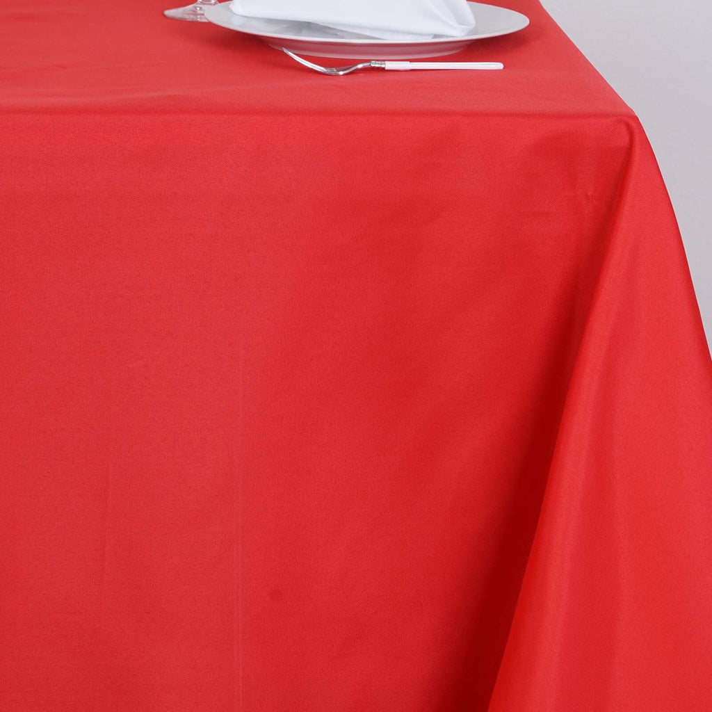 Polyester Tablecloth 90"x90" Red | TableclothsFactory