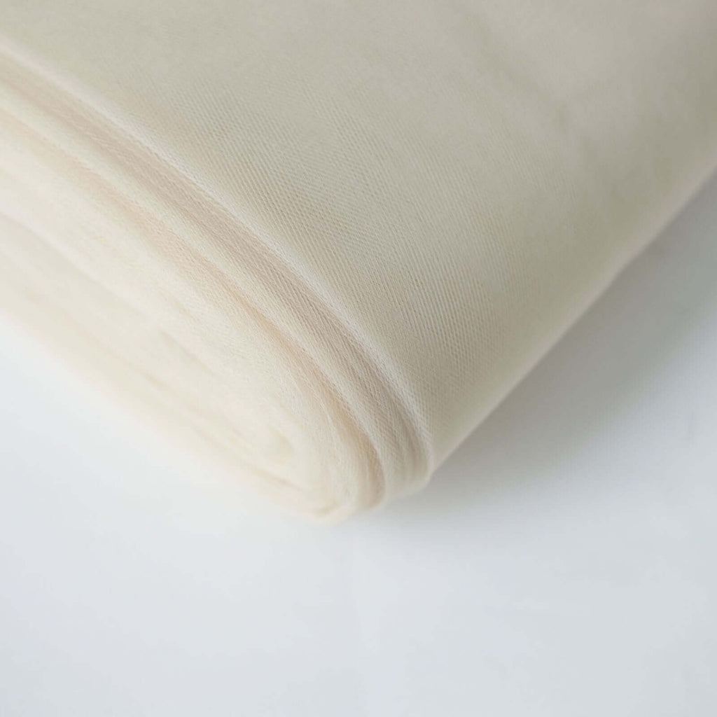 Beige Tulle Fabric Bolt 108"x50 Yards | TableclothsFactory