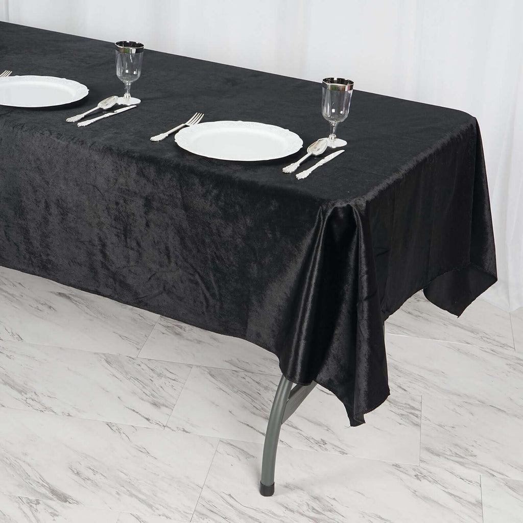 Velvet Tablecloth 60"x102" Black | TableclothsFactory