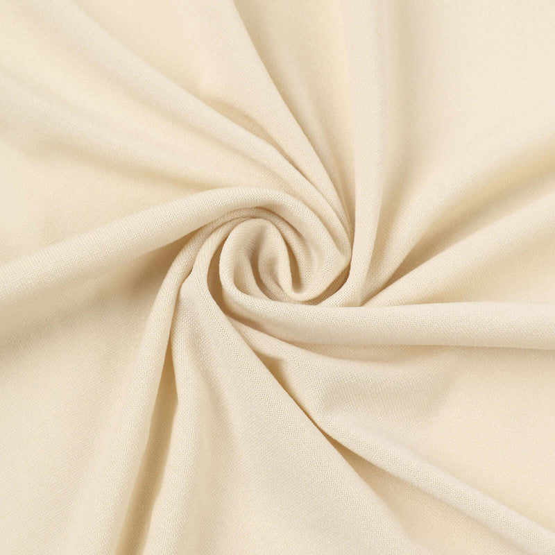 7.5ft White Round Spandex Backdrop Cover | TableclothsFactory