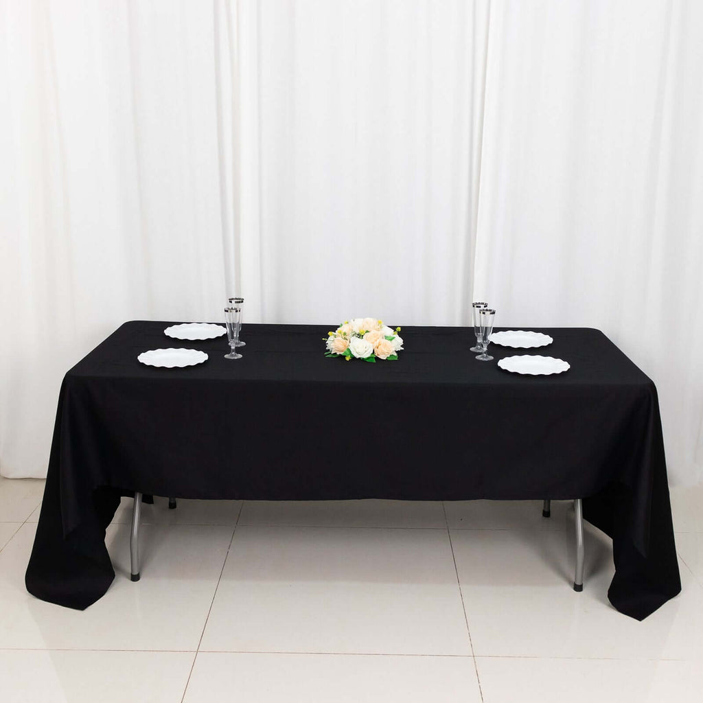 100% Cotton Tablecloth 60"x126" Black | TableclothsFactory