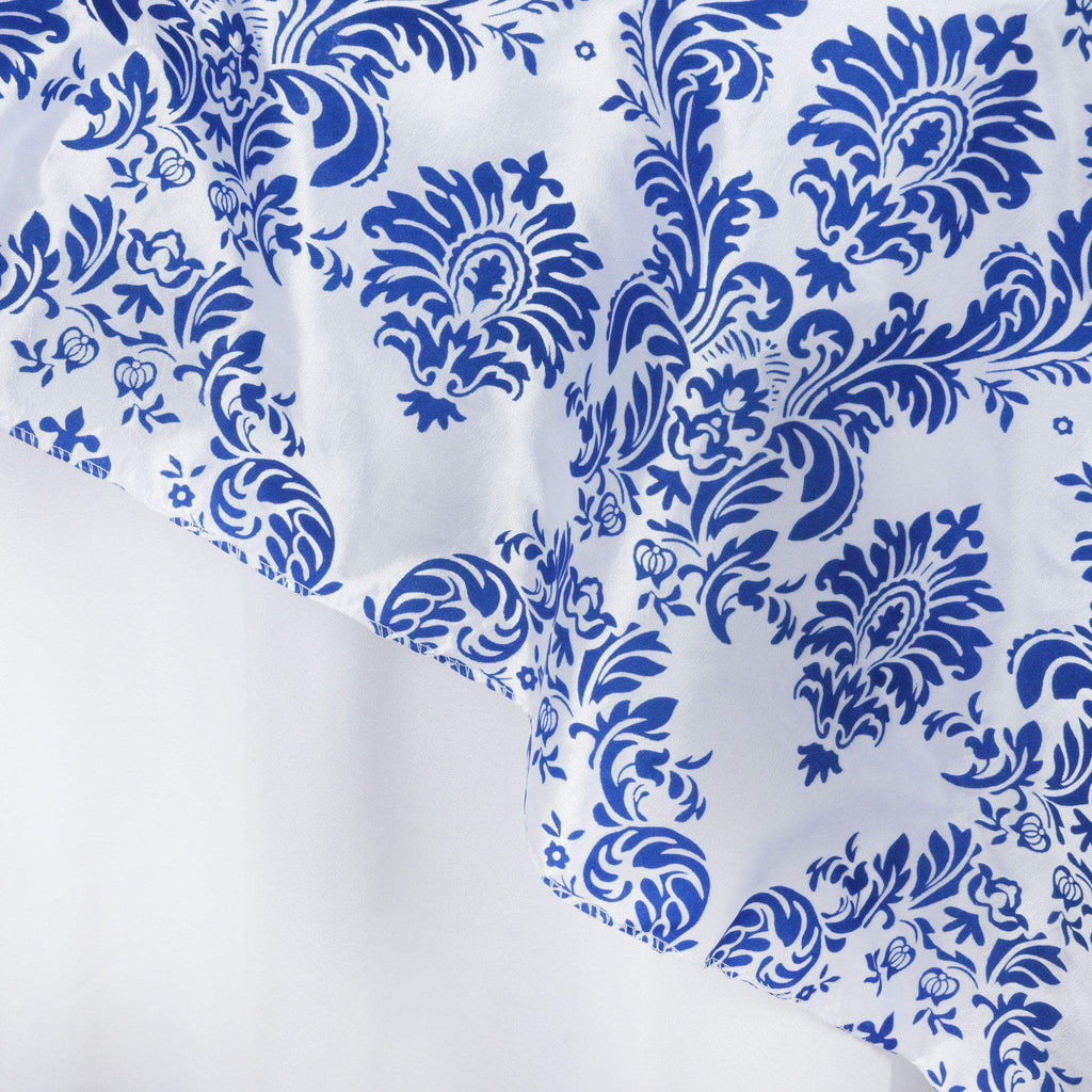 Damask Overlay 60"x60" Royal Blue | TableclothsFactory