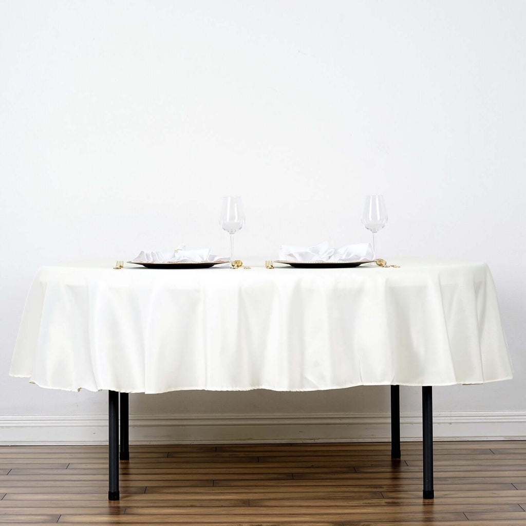 Polyester Tablecloth 70" Ivory | TableclothsFactory