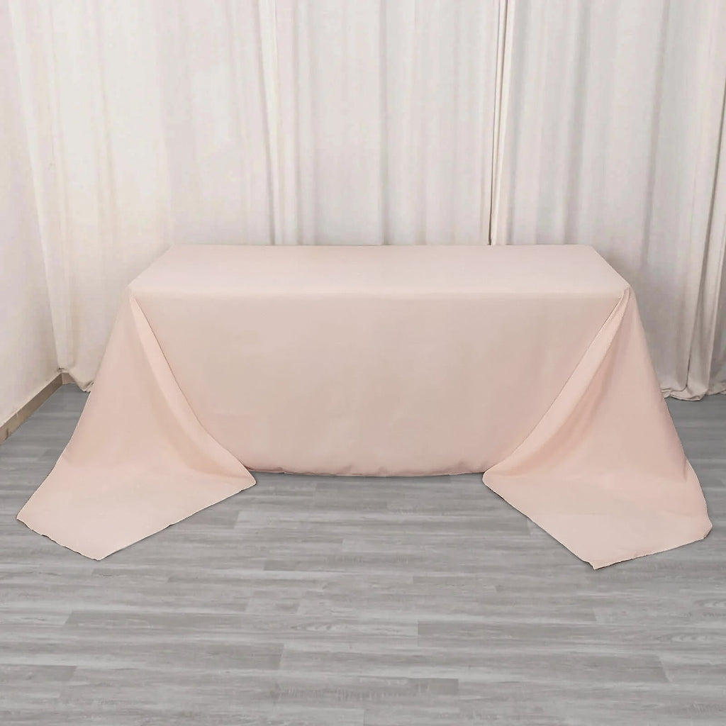 Premium Polyester Tablecloth 90"x156" Blush | TableclothsFactory