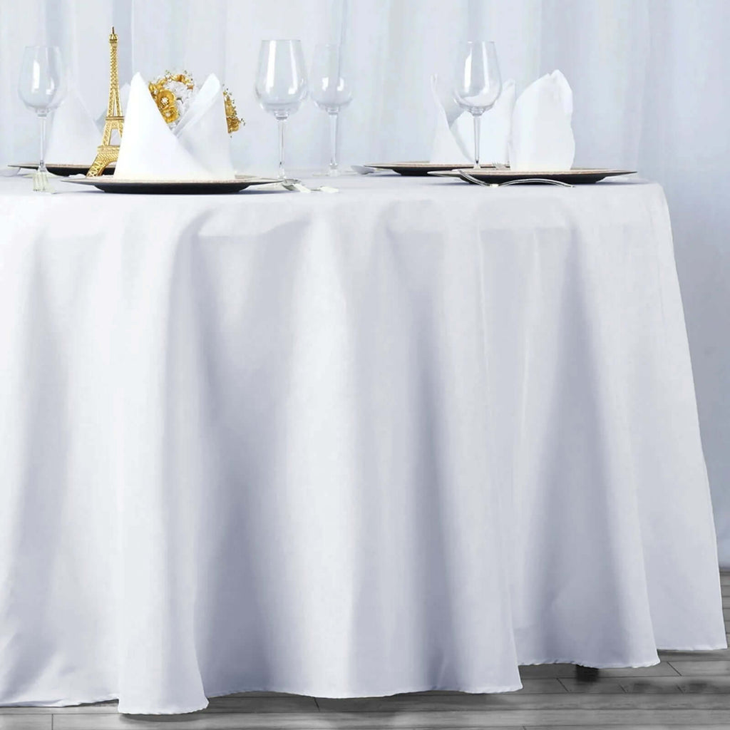 Premium Polyester Tablecloth 108" White | TableclothsFactory