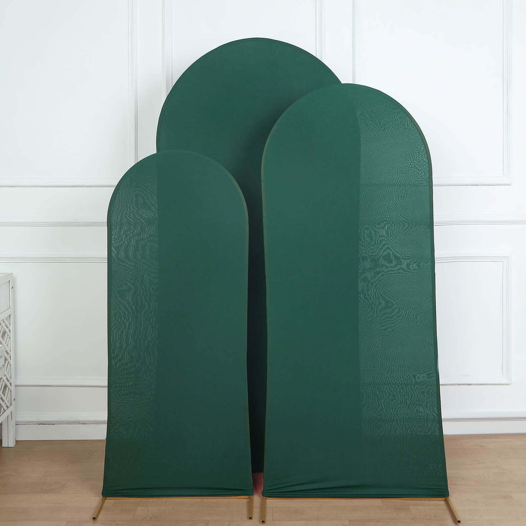 Matte Hunter Green Spandex Backdrop Covers Set | TableclothsFactory