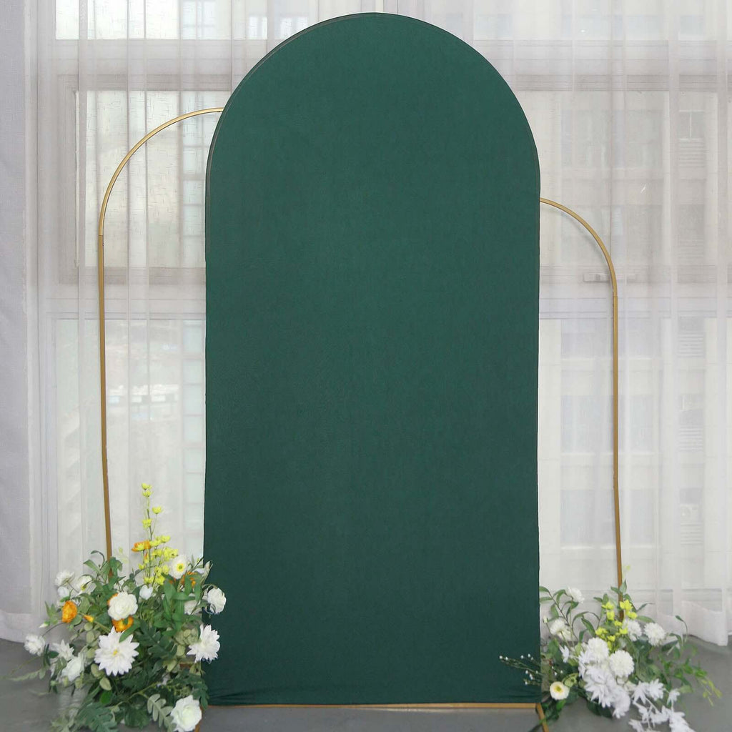 7ft Matte Hunter Green Spandex Backdrop Cover | TableclothsFactory