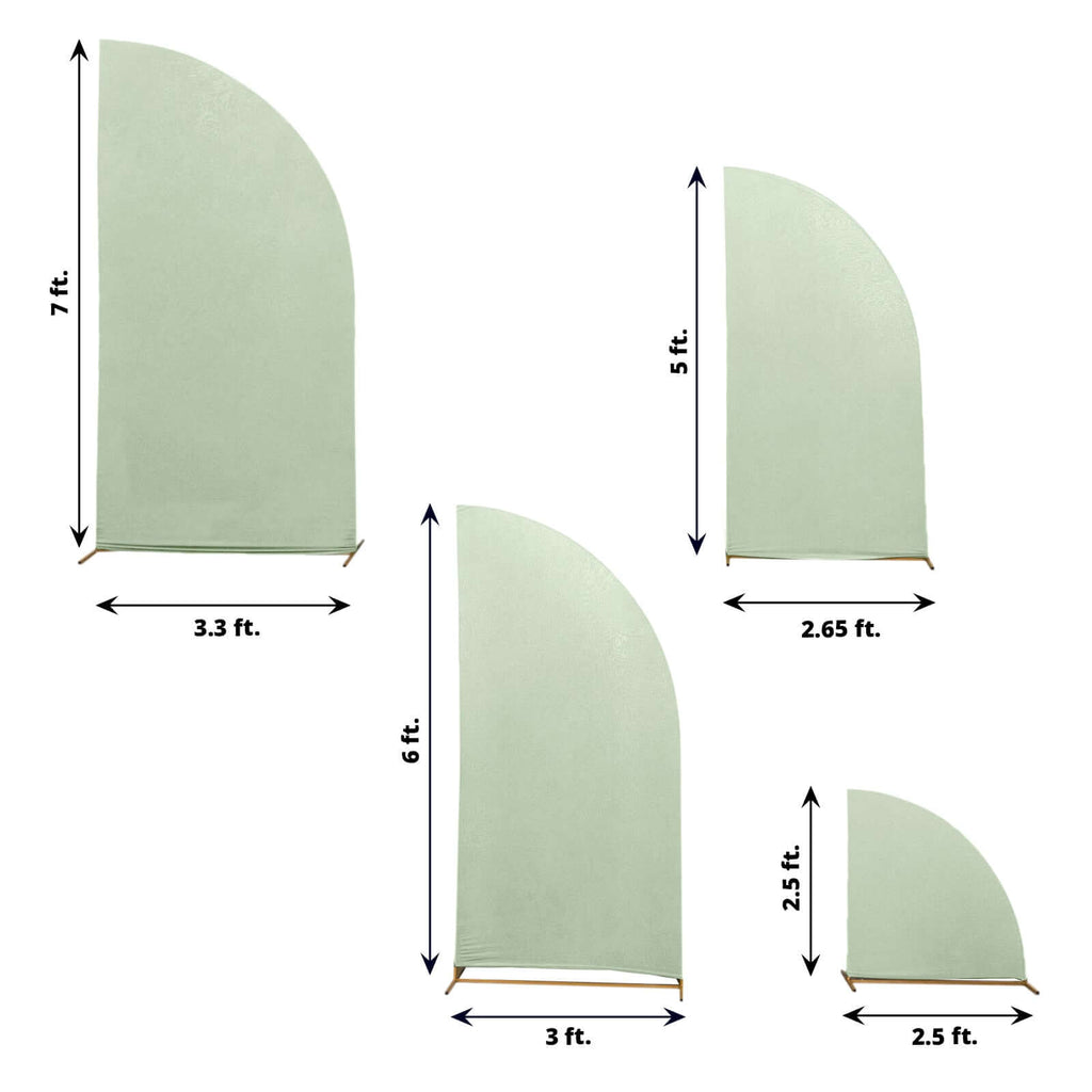 Matte Sage Green Half Moon Backdrop Stand Covers | TableclothsFactory
