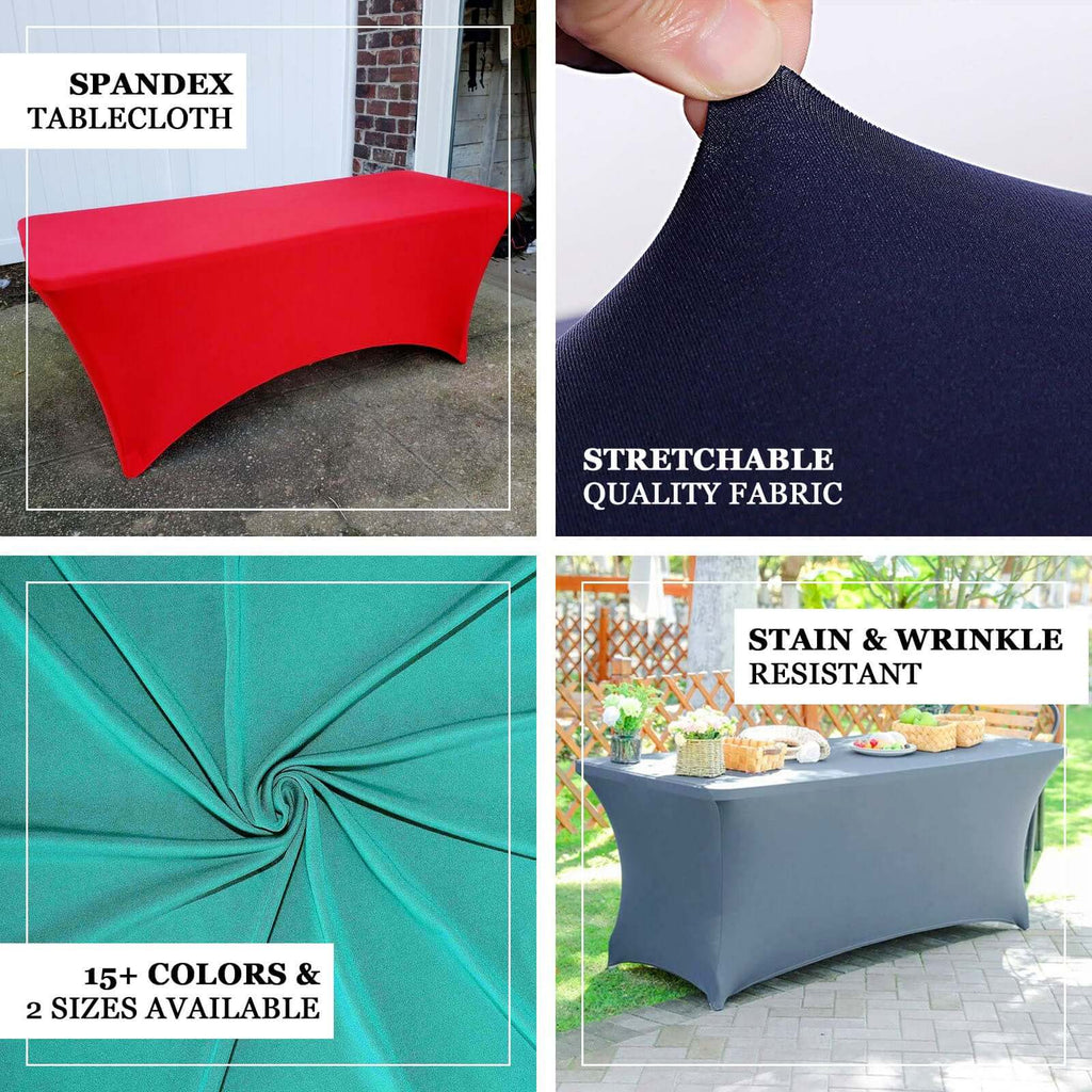 Spandex Tablecloth 6ft Apple Green | TableclothsFactory