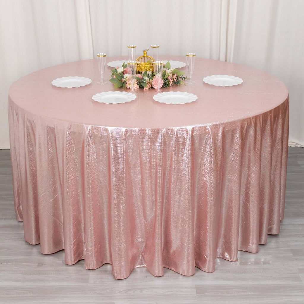 Sequin Dots Round Tablecloth 120" Rose Gold | TableclothsFactory