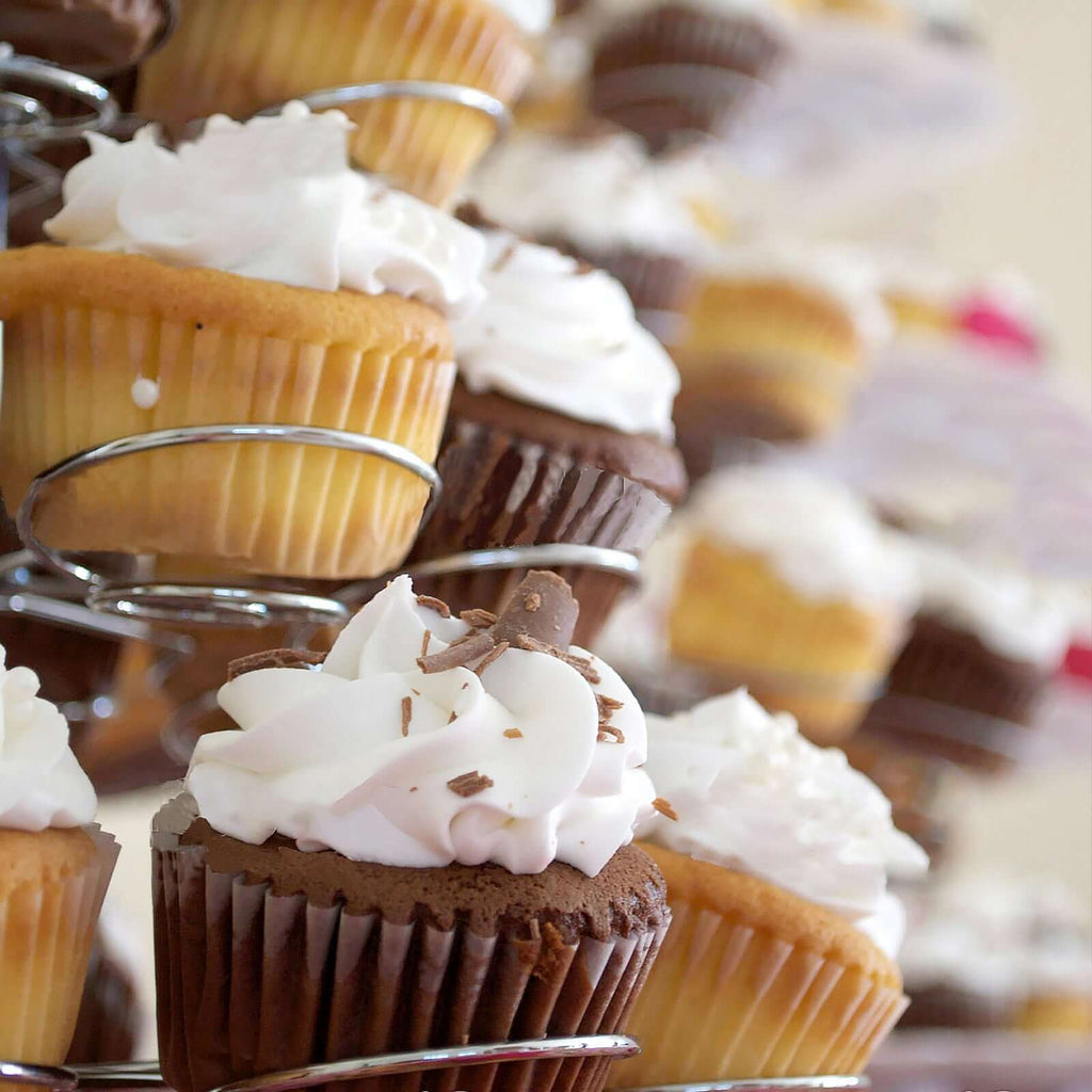 5-Tier Metal Cupcake Stand 15" Silver | TableclothsFactory