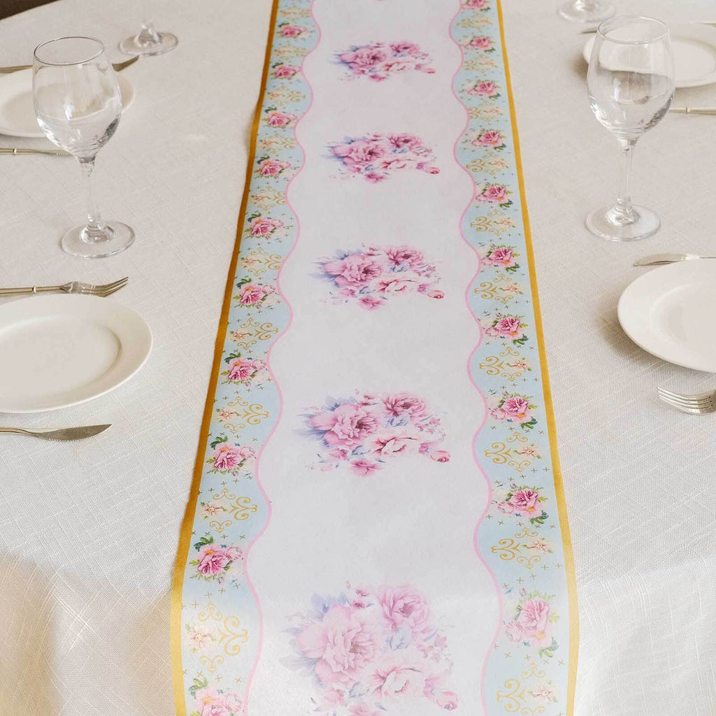 Disposable Table Runner 11"x108" Pink Peony | TableclothsFactory