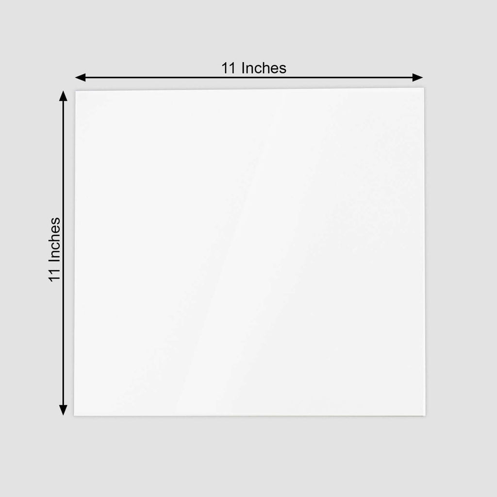 Acrylic Square Plexiglass Sheets White 11" | TableclothsFactory