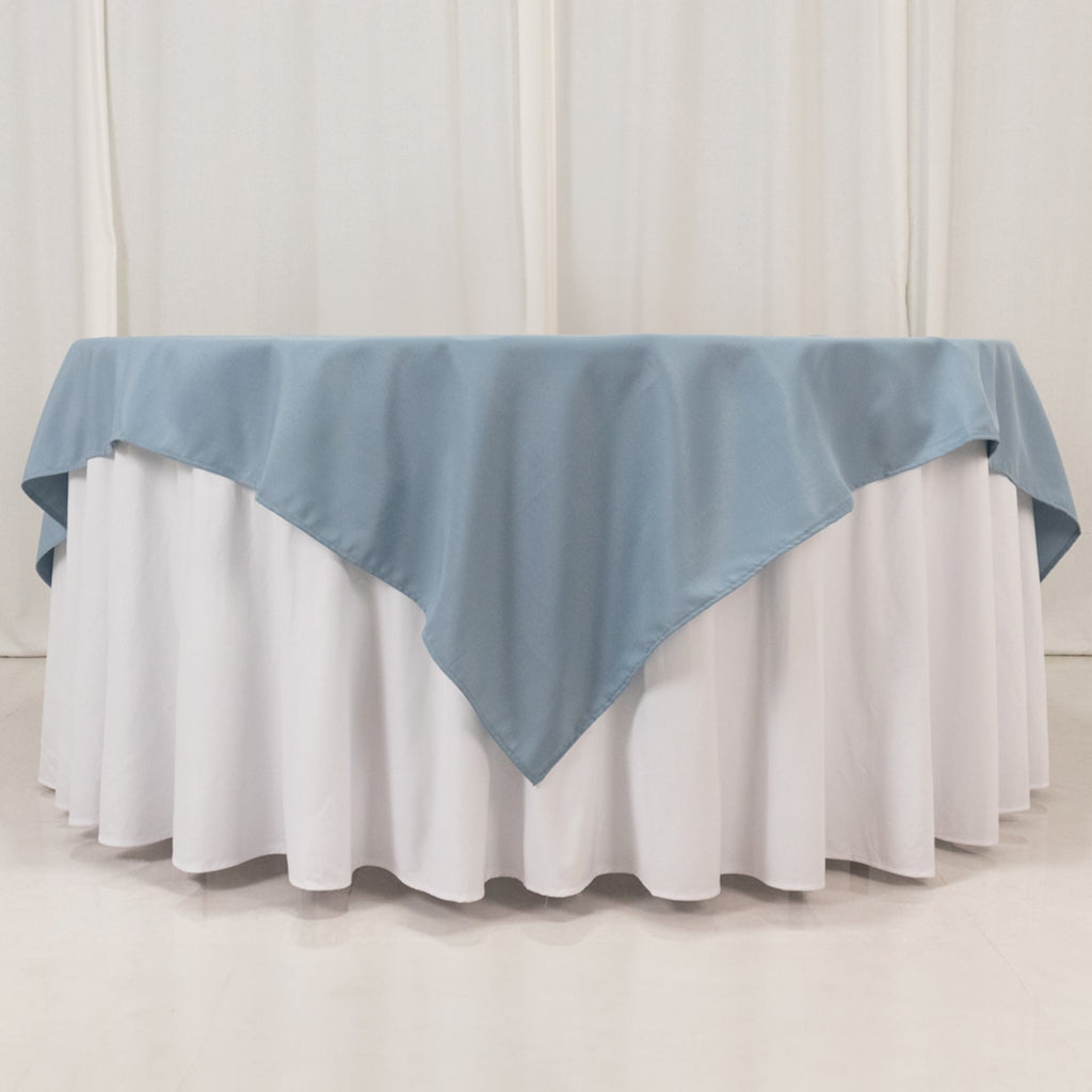 Premium Polyester Overlay 70"x70" Dusty Blue | TableclothsFactory