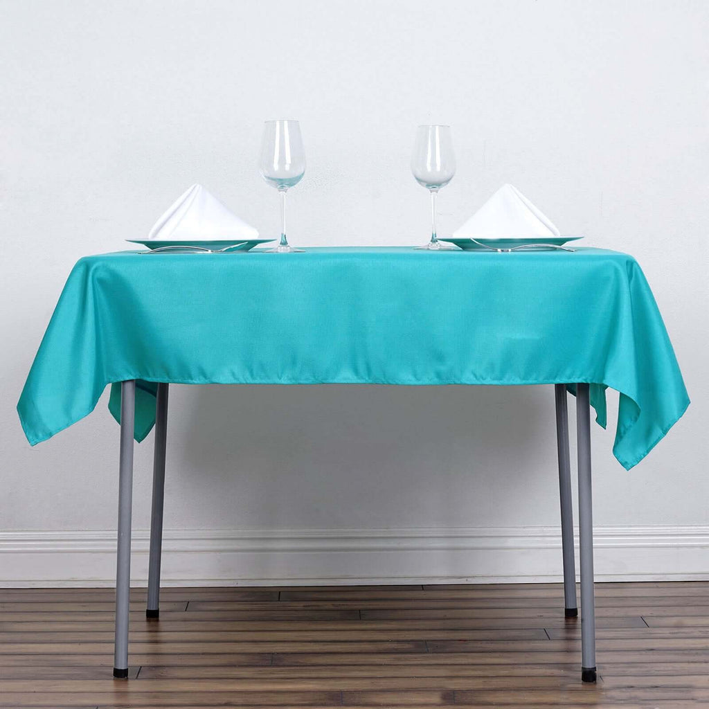 Polyester Tablecloth 54"x54" Turquoise | TableclothsFactory