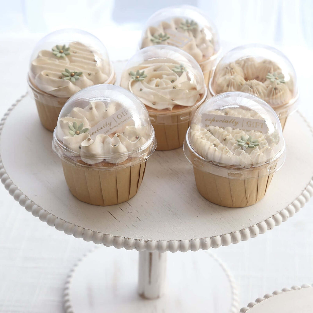 Plastic Dome Lids Cupcake Liners 3" Clear | TableclothsFactory