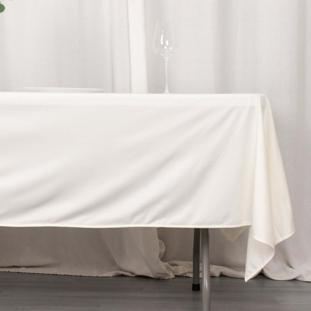 Scuba Rectangular Tablecloth 60"x102" Ivory | TableclothsFactory