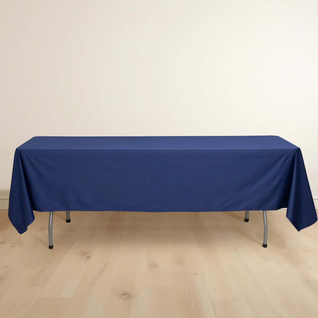 Scuba Rectangular Tablecloth 60"x102" Navy Blue | TableclothsFactory