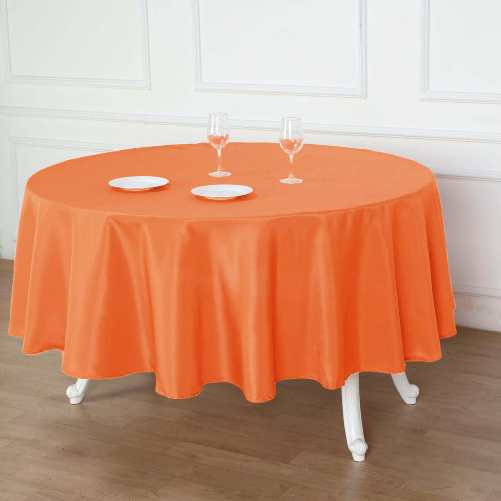Polyester Round Tablecloth 90" Orange | TableclothsFactory