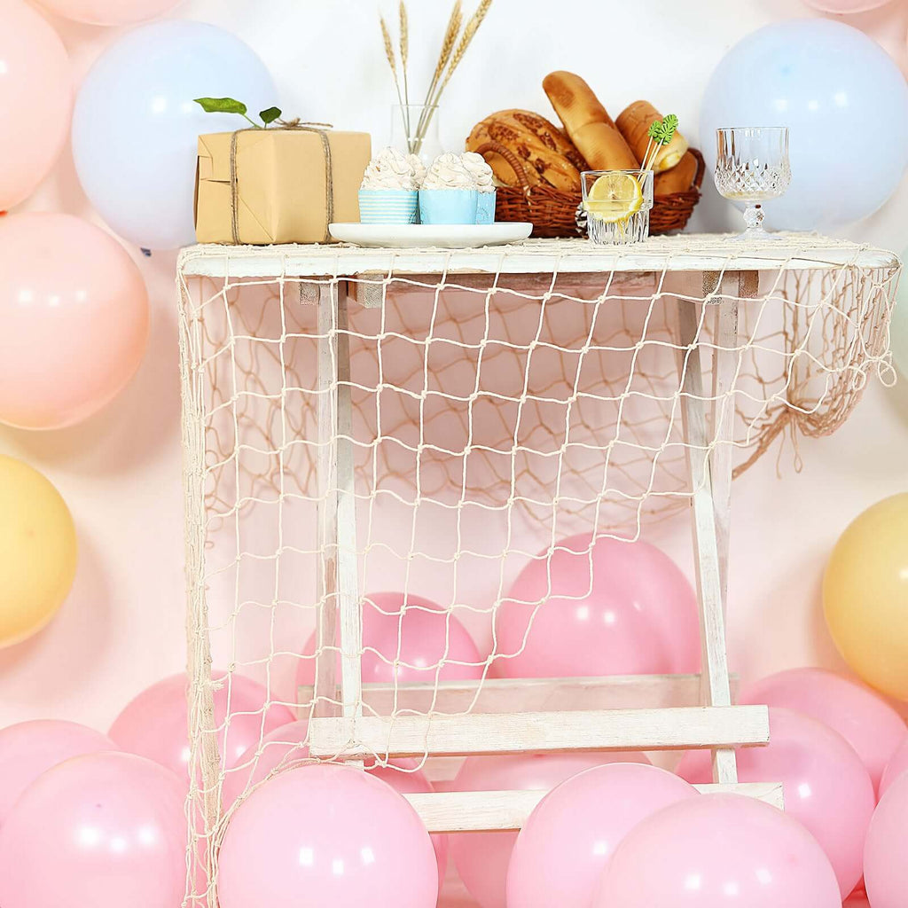 Natural Cotton Fish Net Backdrop 5ftx5ft | TableclothsFactory