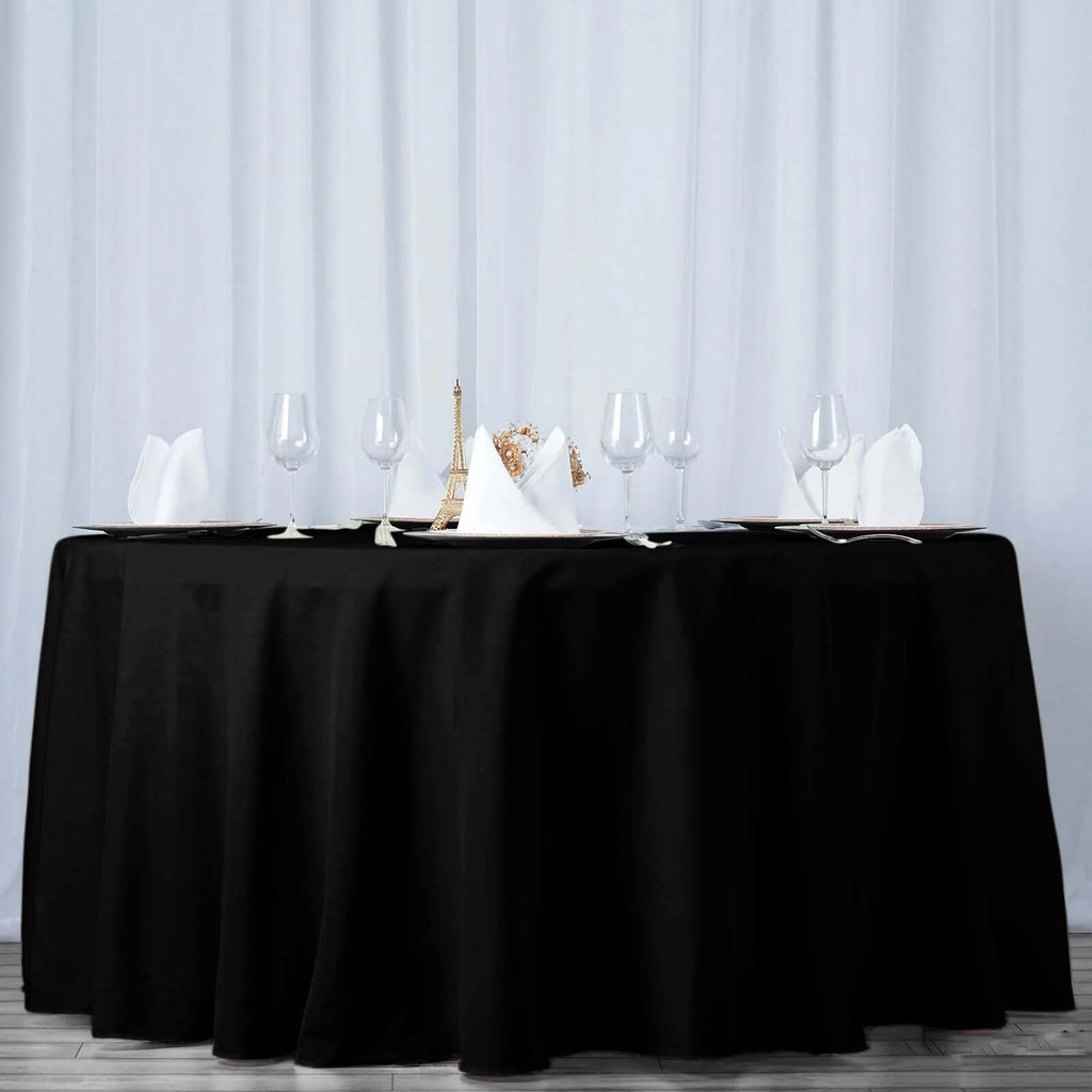 Premium Polyester Tablecloth 108" Black | TableclothsFactory