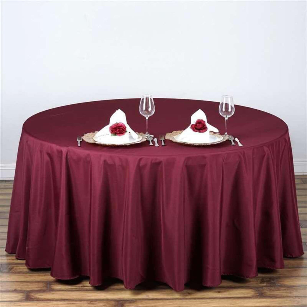 Polyester Tablecloth 108" Burgundy | TableclothsFactory