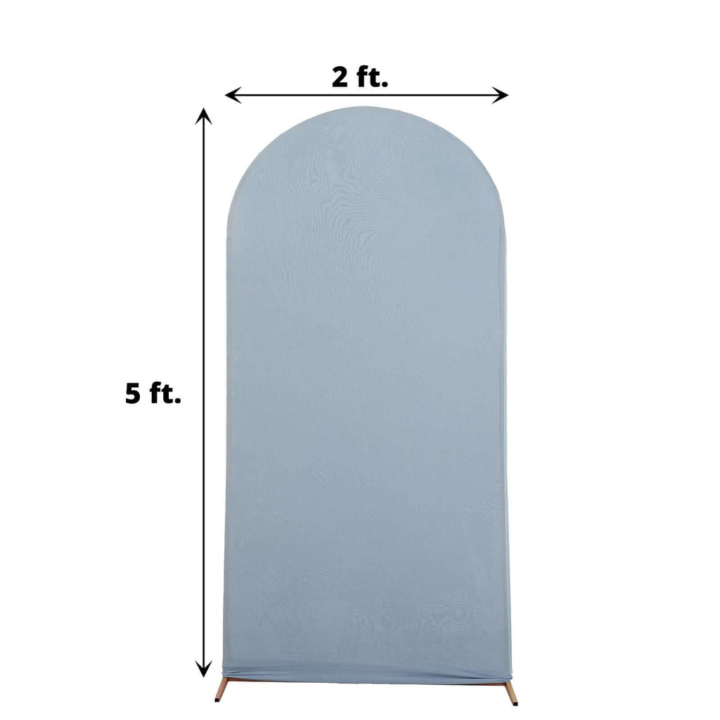 5ft Matte Dusty Blue Spandex Chiara Backdrop Cover | TableclothsFactory