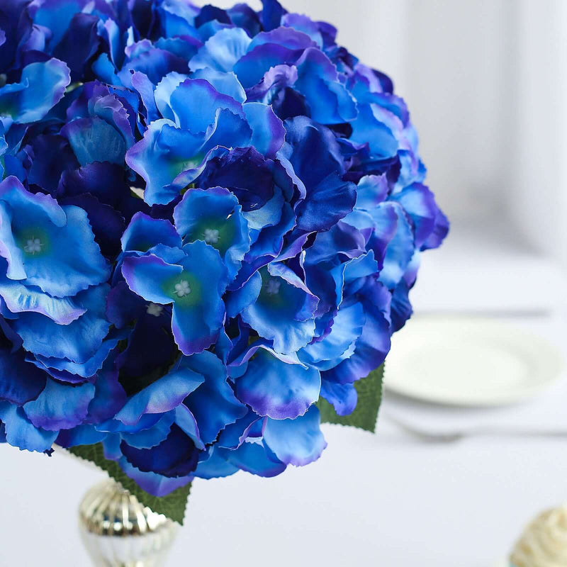 Royal Blue Artificial Silk Hydrangea Bouquets | TableclothsFactory