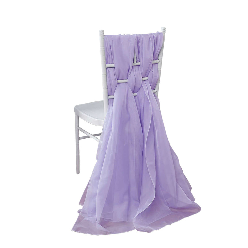 Premium Chiffon Chair Sashes 22"x78" White | TableclothsFactory