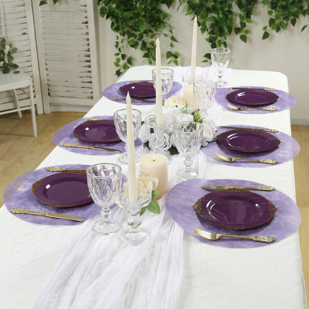 13" Lavender Round Mesh Placemats | TableclothsFactory