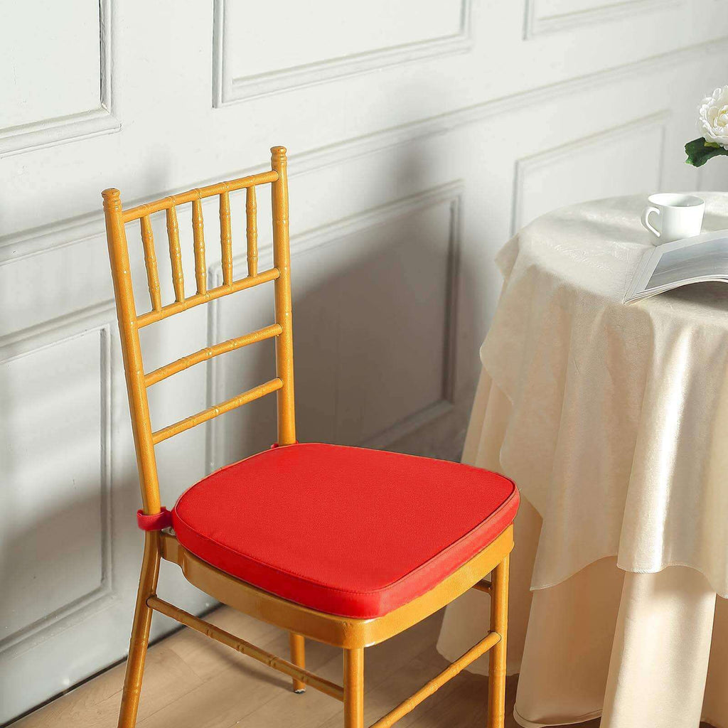 Chiavari Chair Pad Memory Foam Red | TableclothsFactory