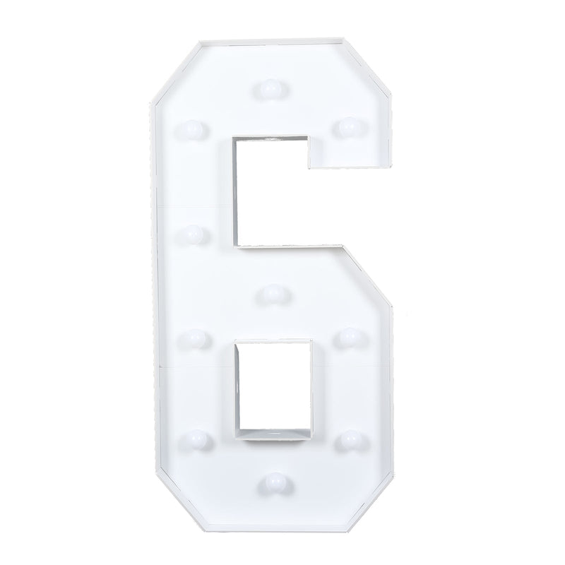 4ft White LED Marquee Number "4" | TableclothsFactory