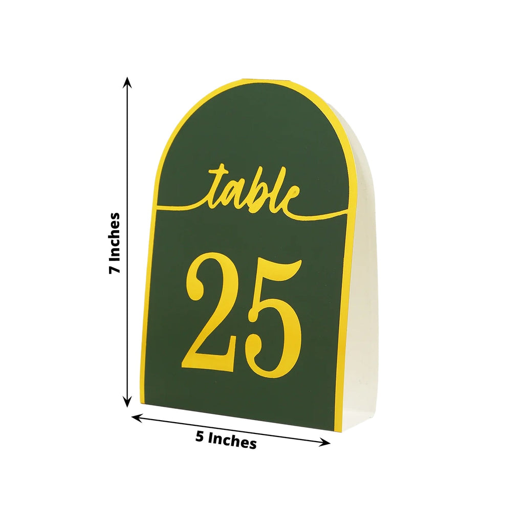 Arch Table Numbers 1-25 Emerald Green 7" | TableclothsFactory