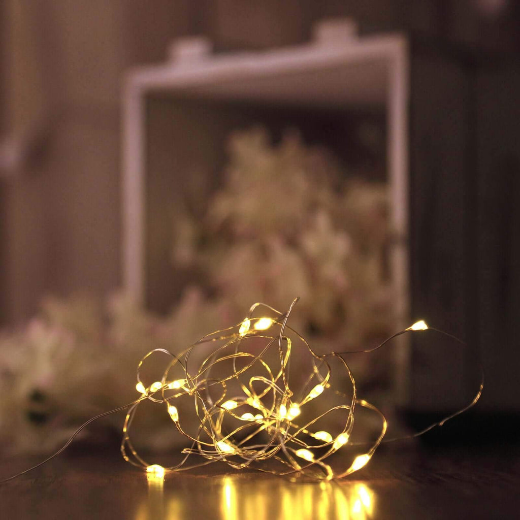 Starry Bright String Lights Warm White 90" | TableclothsFactory