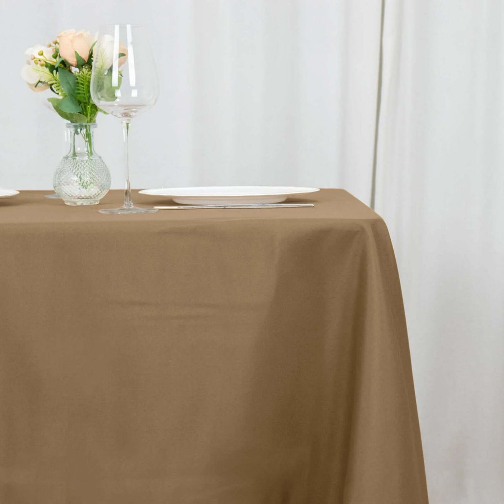 Polyester Tablecloth 70"x70" Taupe | TableclothsFactory