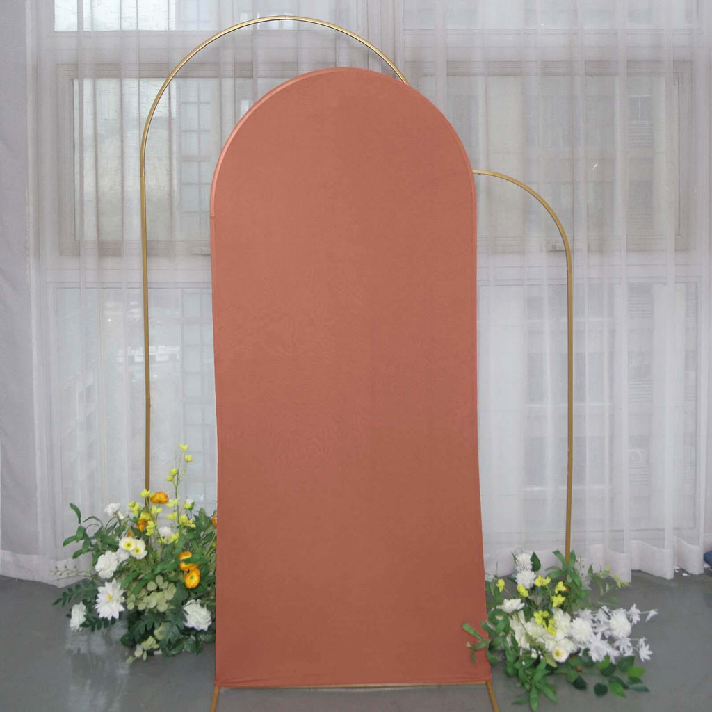 6ft Matte Terracotta Spandex Backdrop Cover | TableclothsFactory