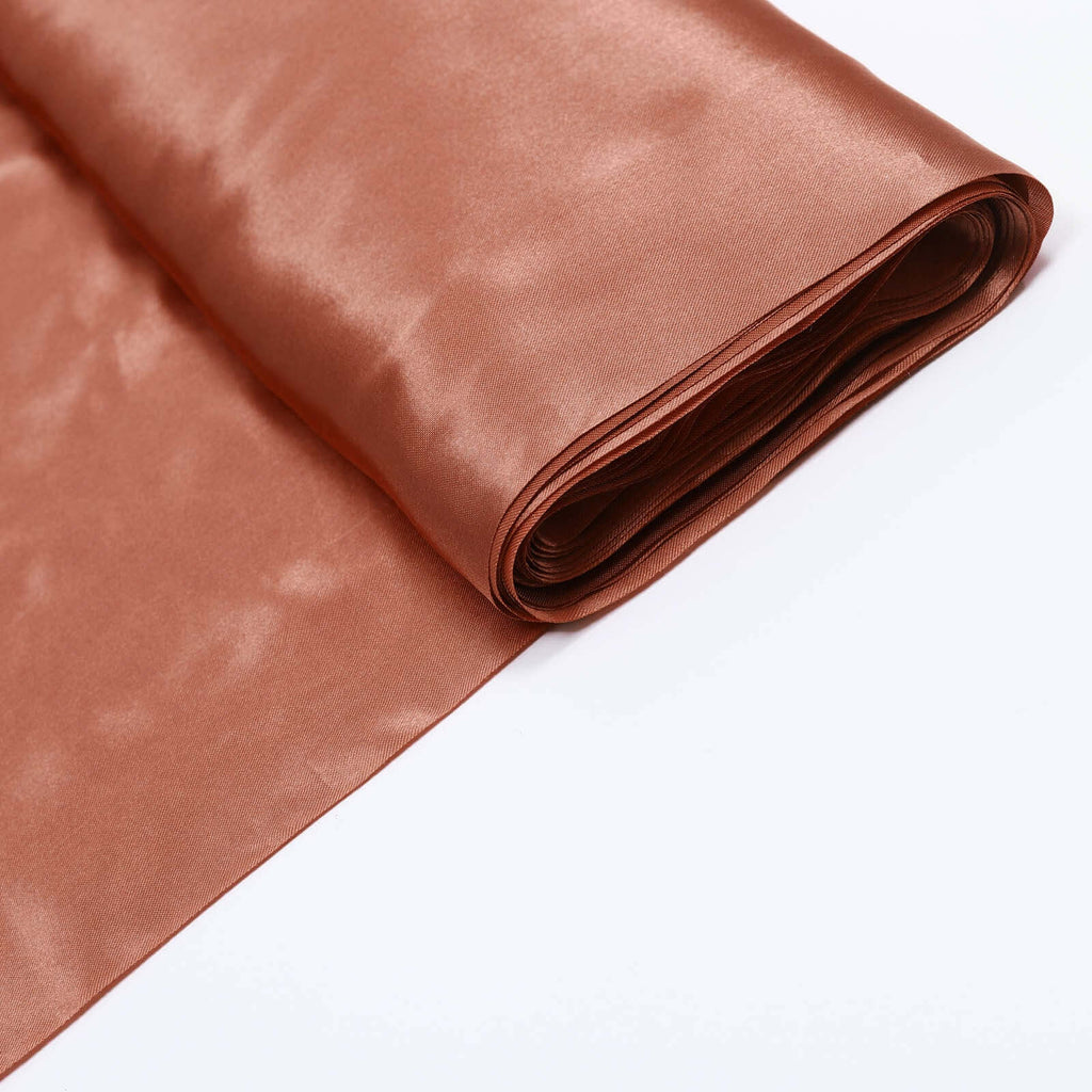 54" Terracotta Satin Fabric Bolt - 10 Yards | TableclothsFactory