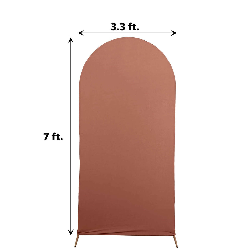 7ft Matte Terracotta Spandex Backdrop Cover | TableclothsFactory