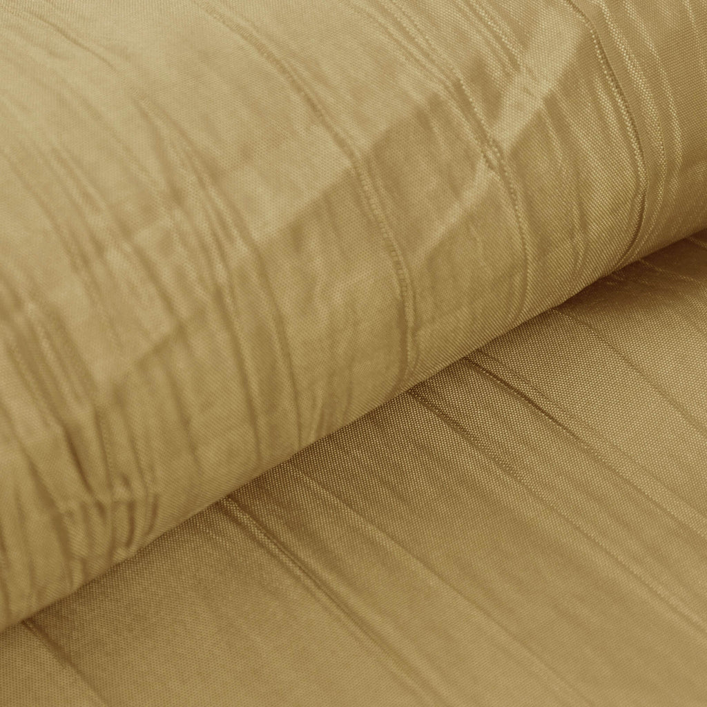 Gold Crinkle Taffeta Fabric Bolt 54"x10 Yards | TableclothsFactory