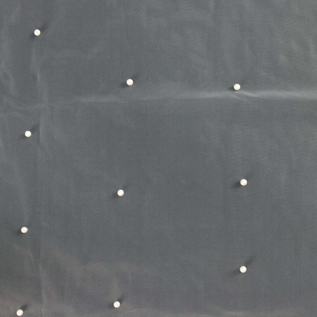 Pearl Embellished Tulle Table Runner 8"x120" White | TableclothsFactory