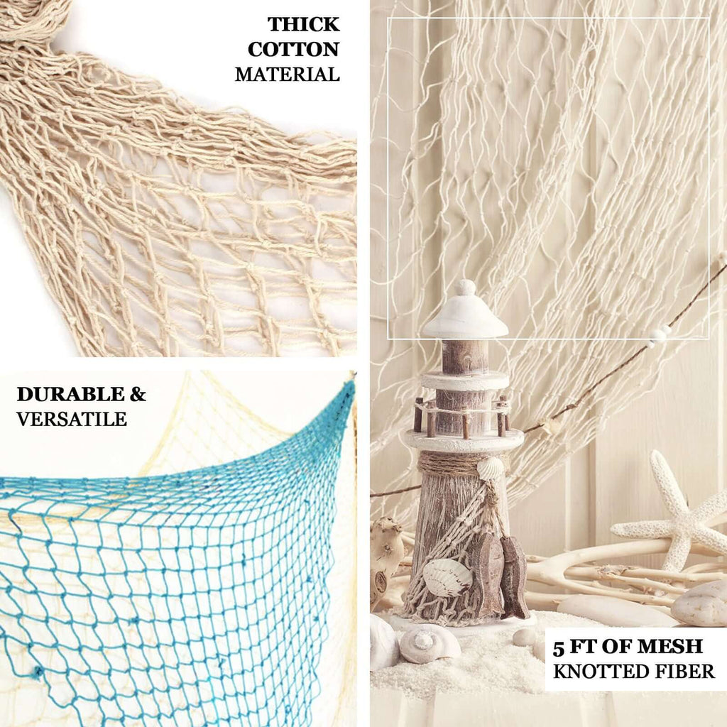 Natural Cotton Fish Net Backdrop 5ftx5ft | TableclothsFactory