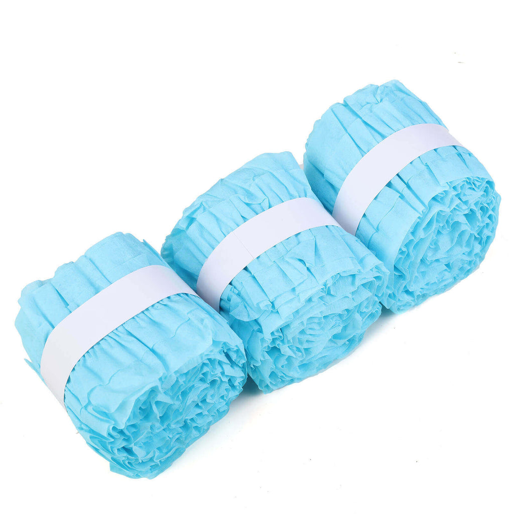 Blue Ruffled Paper Streamer Rolls | TableclothsFactory