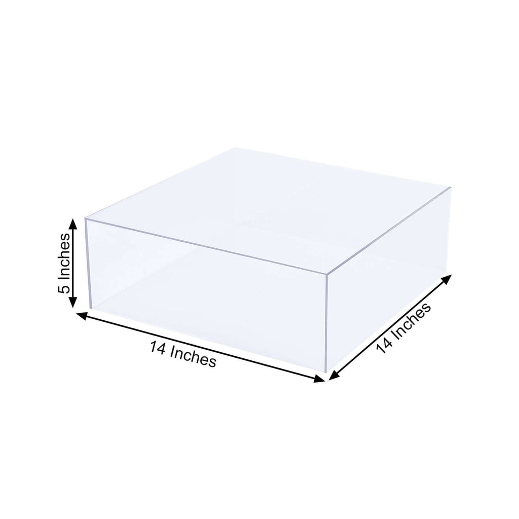 Clear Acrylic Cake Box Stand 14x14" | TableclothsFactory
