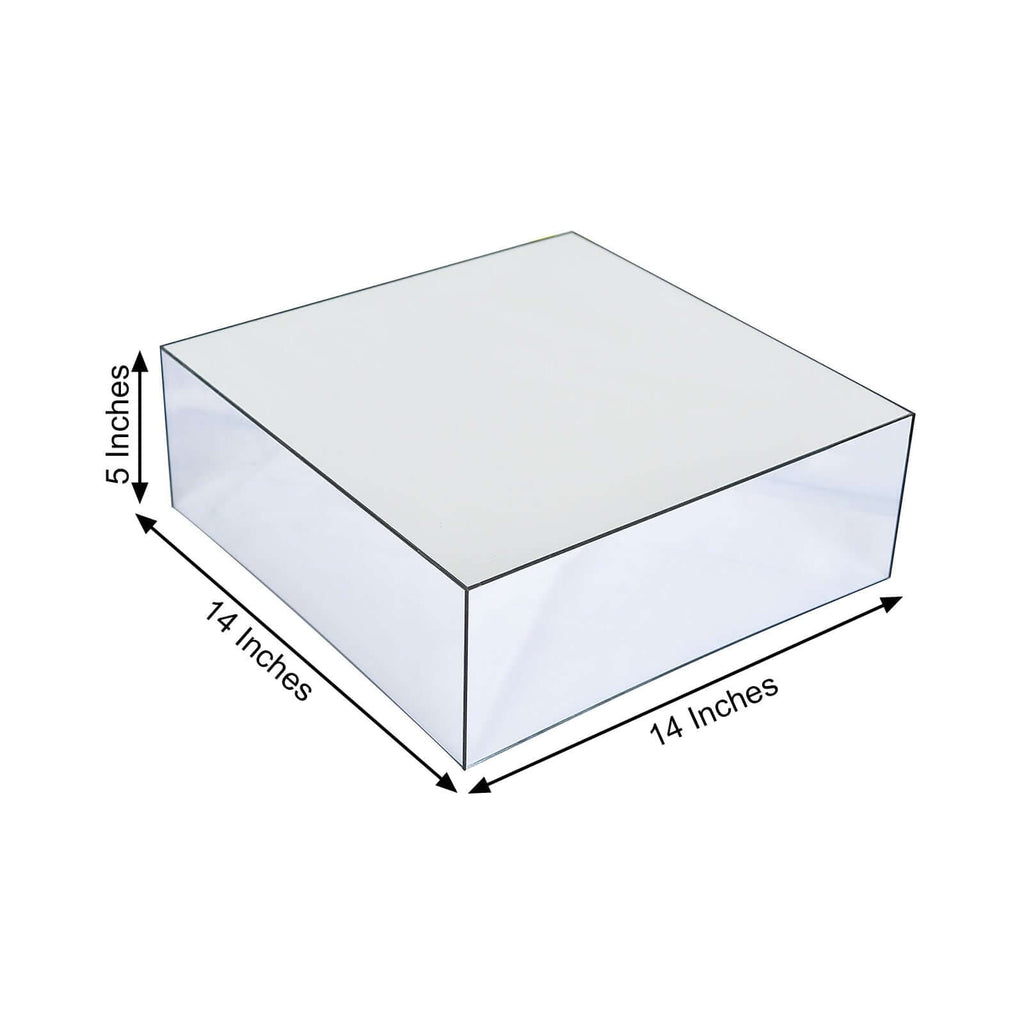 Silver Acrylic Cake Box Stand 14x14" | TableclothsFactory