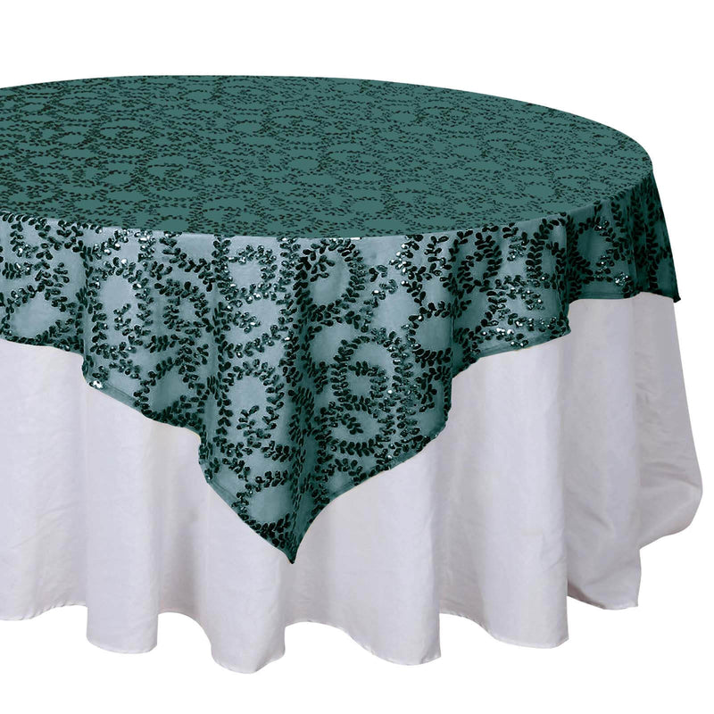 Tulle Overlay 72"x72" Emerald Green | TableclothsFactory